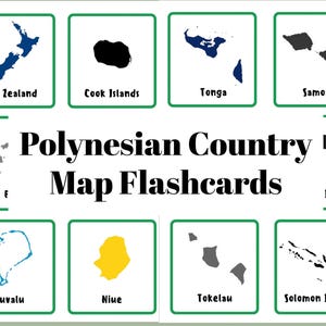 Polynesian Country Map Flashcards Geography Learn the Polynesian ...