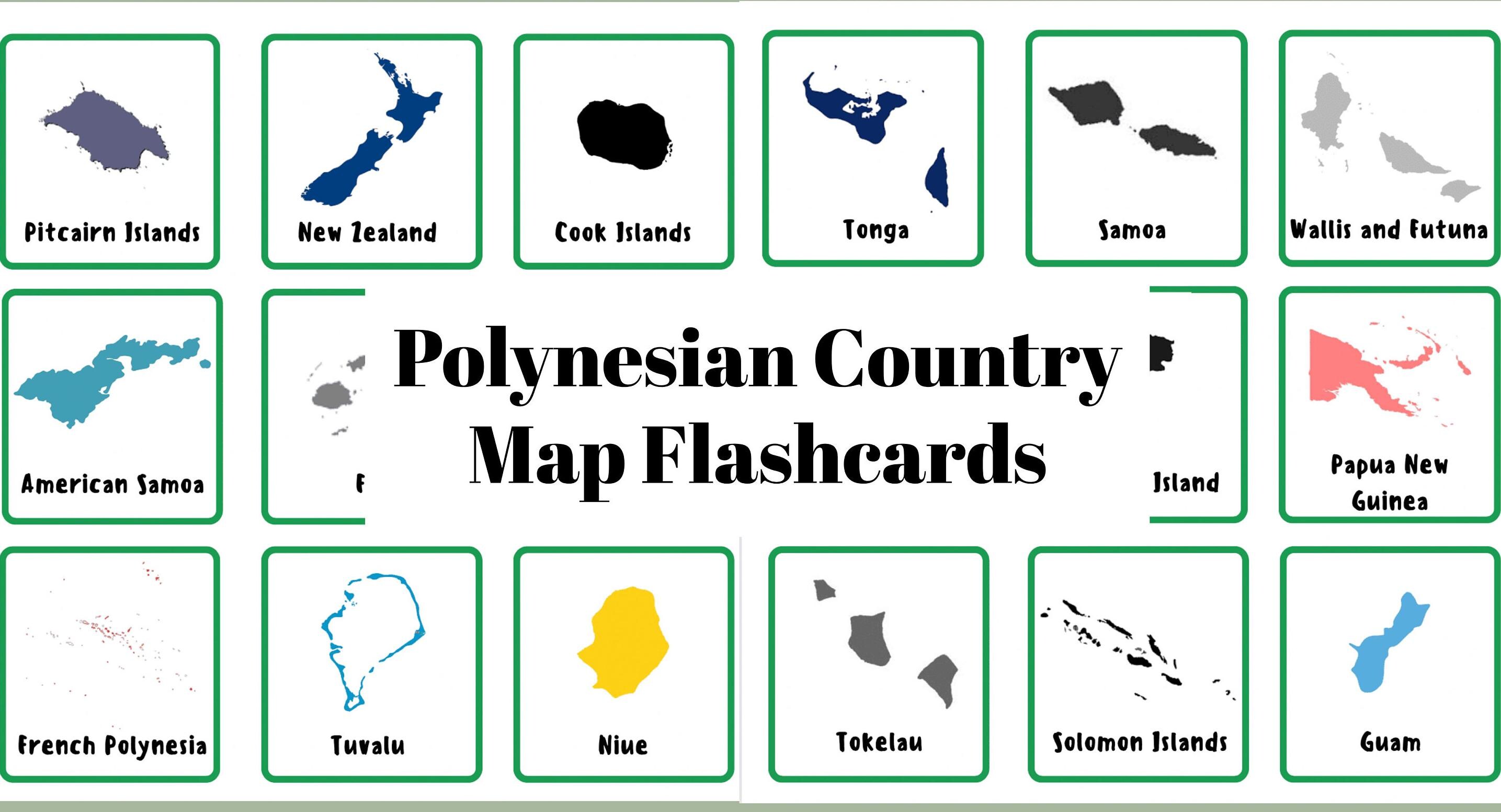Polynesian Country Map Flashcards Geography Learn the Polynesian ...