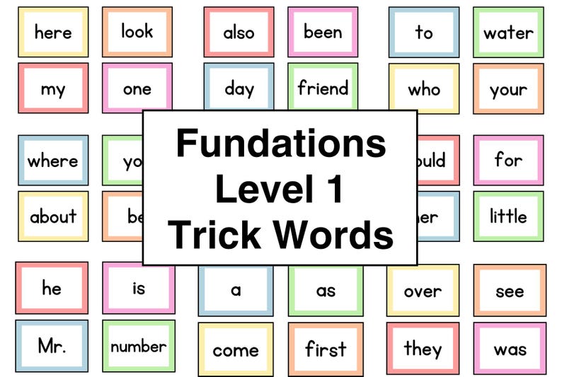 Grade 1 Fundations Trick Sight Words | First Grade Sight Words ...
