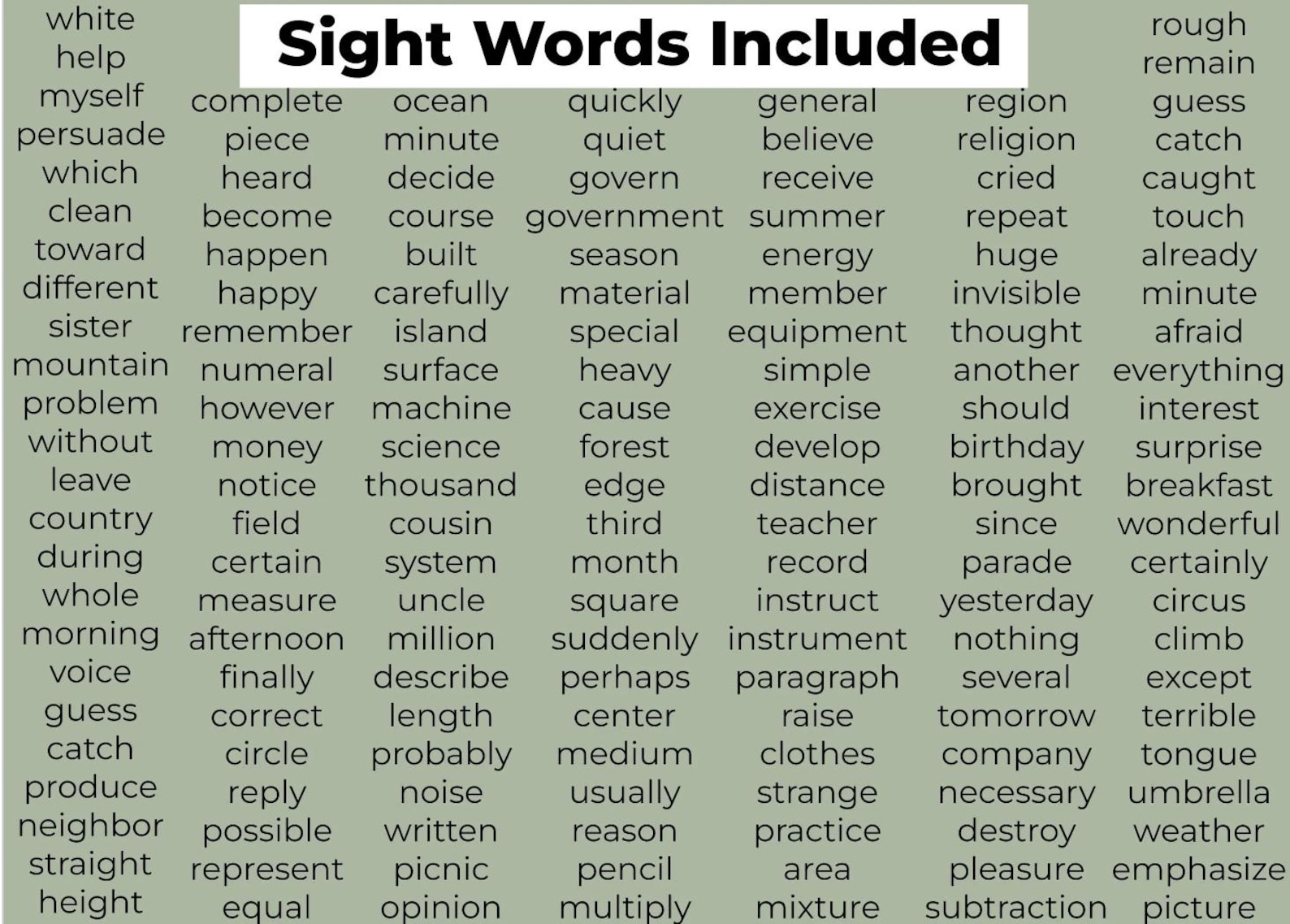 300 4th Grade Sight Word Flashcards | Fourth Grade Vocab | Reading ...