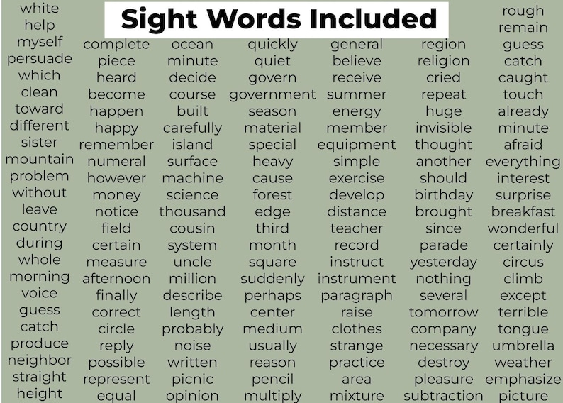 300 4th Grade Sight Word Flashcards | Fourth Grade Vocab | Reading ...
