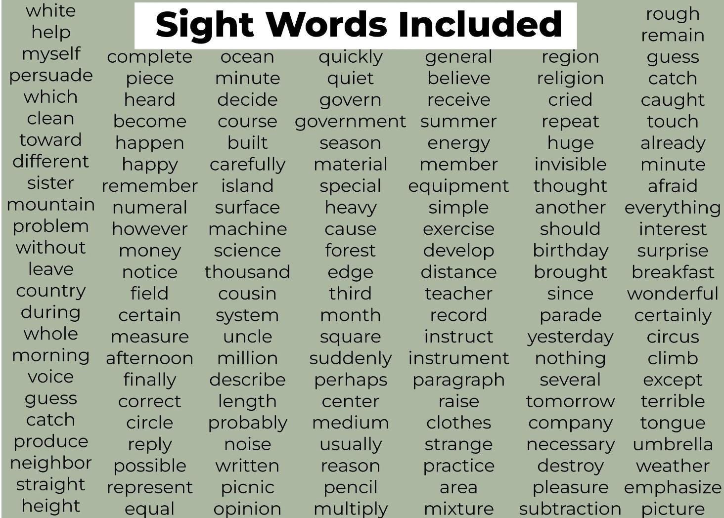 300 4th Grade Sight Word Flashcards | Fourth Grade Vocab | Reading ...
