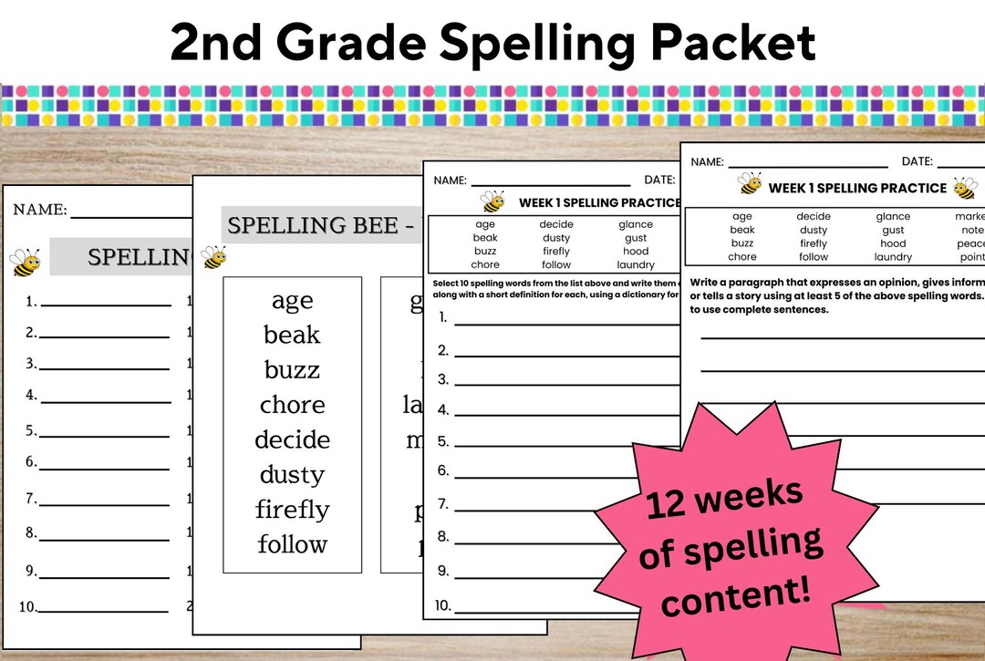 2nd Grade Spelling Practice | Worksheets & Flashcards for 2nd Graders ...