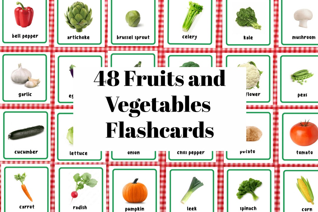 Fruits and Vegetables Sight Word Flashcards | Pre-k, Kindergarten ...