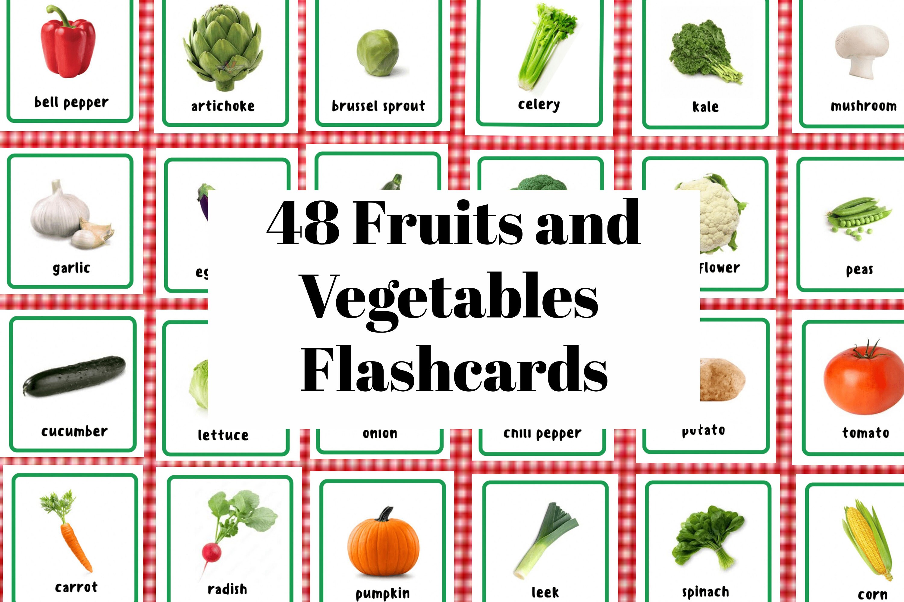 Fruits and Veggies Sight Word Flashcards Pre-k, Kindergarten Summer ...