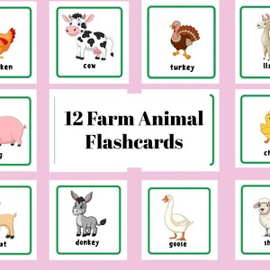 Farm Animals Sight Word Flashcards Kindergarten, Elementary School ...