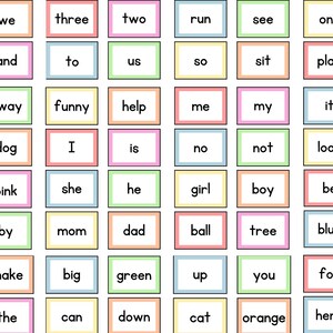 100 Pre-k Sight Word Flashcards | Preschooler Vocab | Reading Level Pre ...