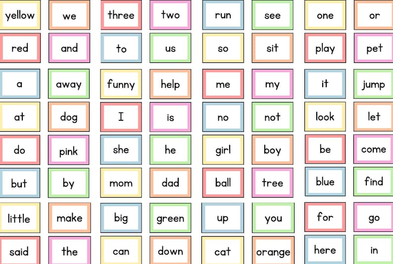 100 Pre-k Sight Word Flashcards | Preschooler Vocab | Reading Level Pre ...