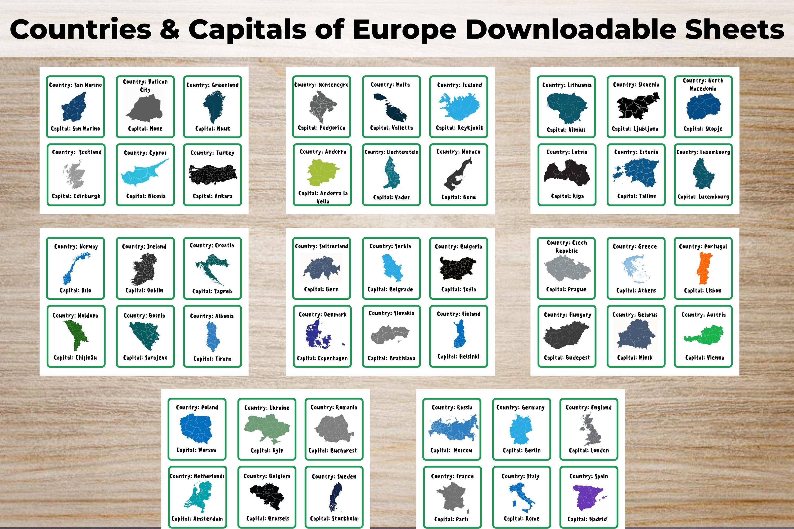 World Capitals Flashcards | Countries and Capitals Flash Cards ...