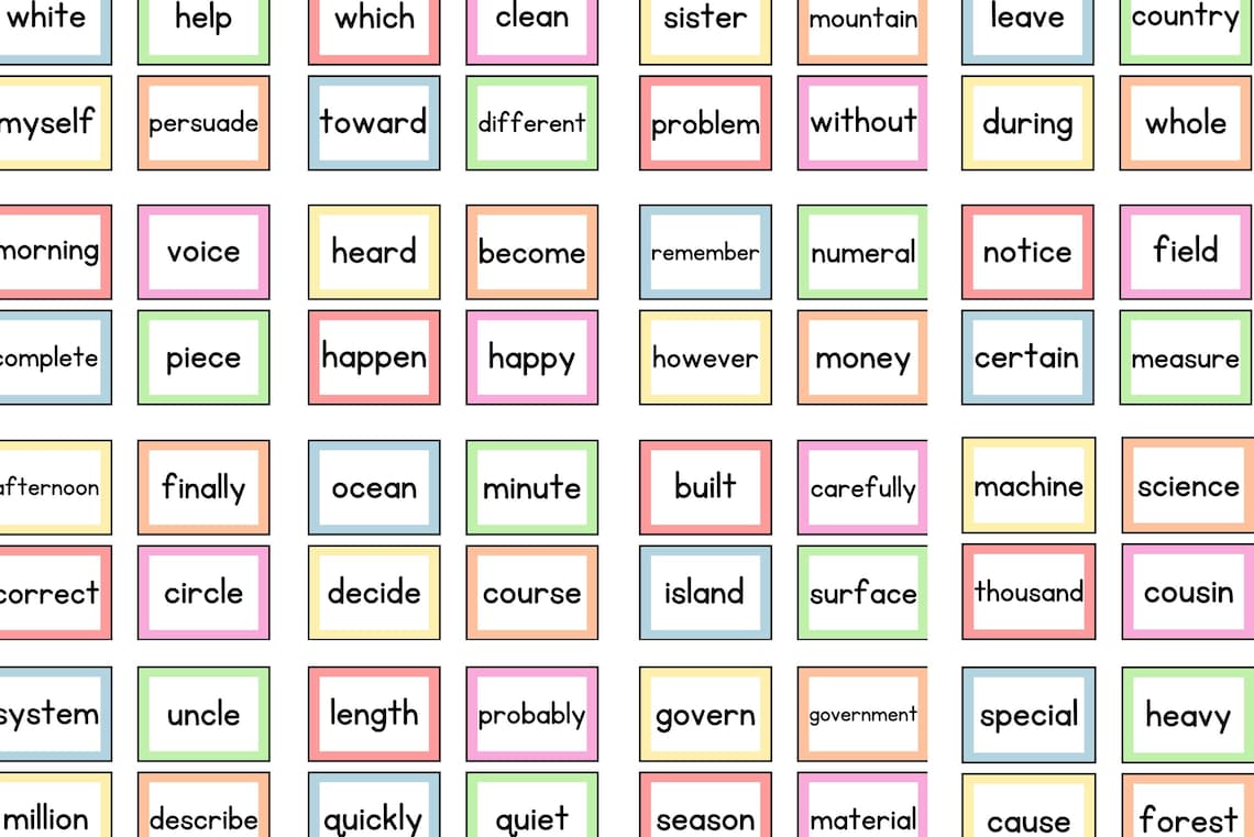 150+ 4th Grade Sight Word Flashcards | Fourth Grade Vocab | Reading ...