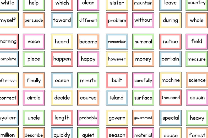 150+ Fourth Grade Sight Word Flashcards | Instant Download, Ready to ...