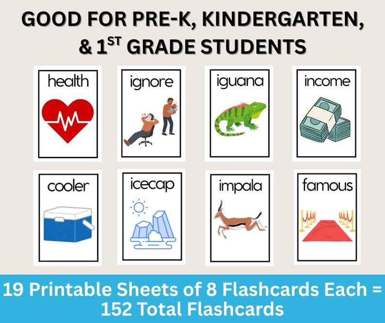 6-letter Sight Word Flashcards | Pre-k Kindergarten 1st Grade, Ready ...