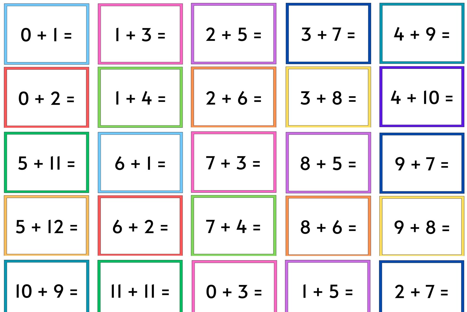 150+ Simple Addition Flashcards | 1st Grade Math | 2nd Grade Math ...
