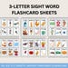 3-letter Sight Word Flashcards | Pre-k and Kindergarten Vocab | Reading ...