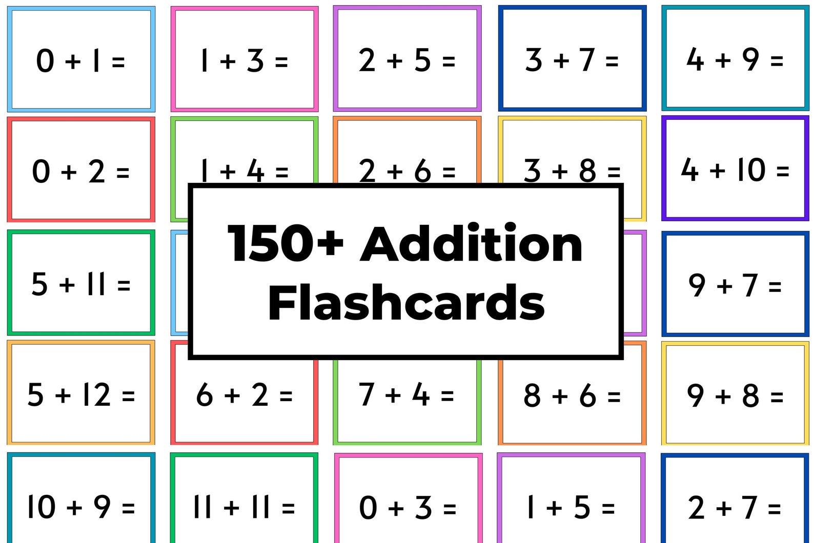 150+ Simple Addition Flashcards | 1st Grade Math | 2nd Grade Math ...