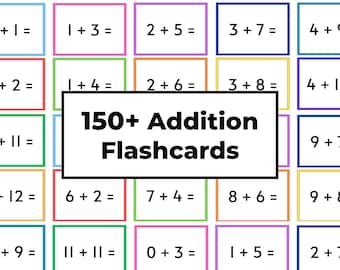 150+ Simple Addition Flashcards | 1st Grade Math | 2nd Grade Math ...