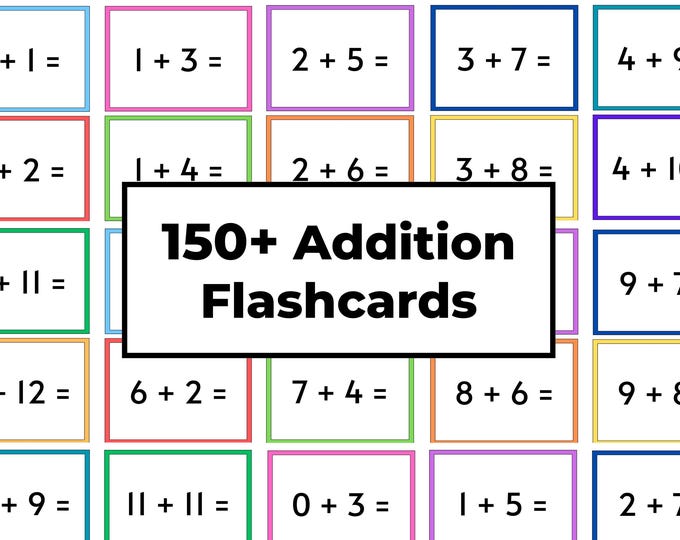 150+ Simple Addition Flashcards | 1st Grade Math | 2nd Grade Math ...