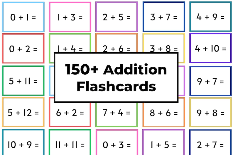 150+ Simple Addition Flashcards | 1st Grade Math | 2nd Grade Math ...