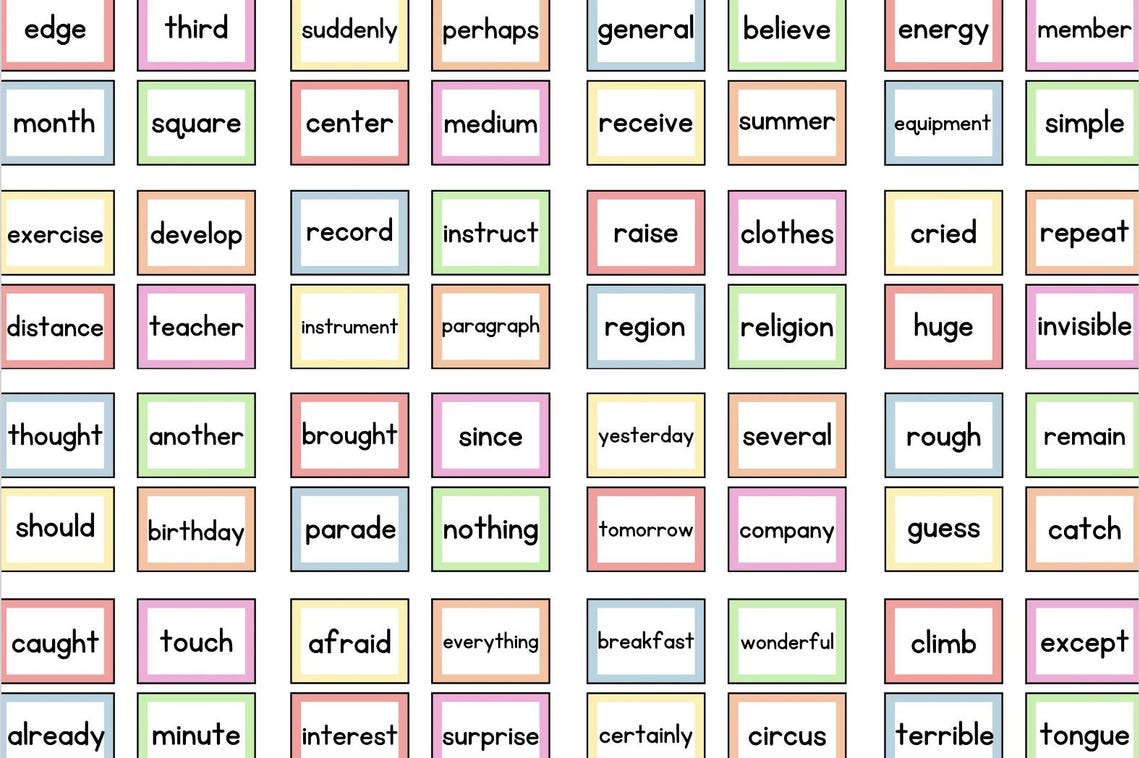 300 4th Grade Sight Word Flashcards | Fourth Grade Vocab | Reading ...