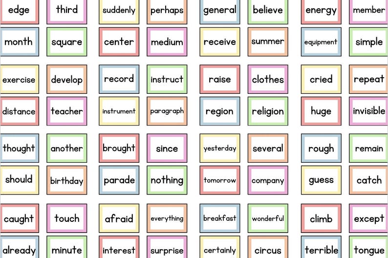 300 4th Grade Sight Word Flashcards | Fourth Grade Vocab | Reading ...