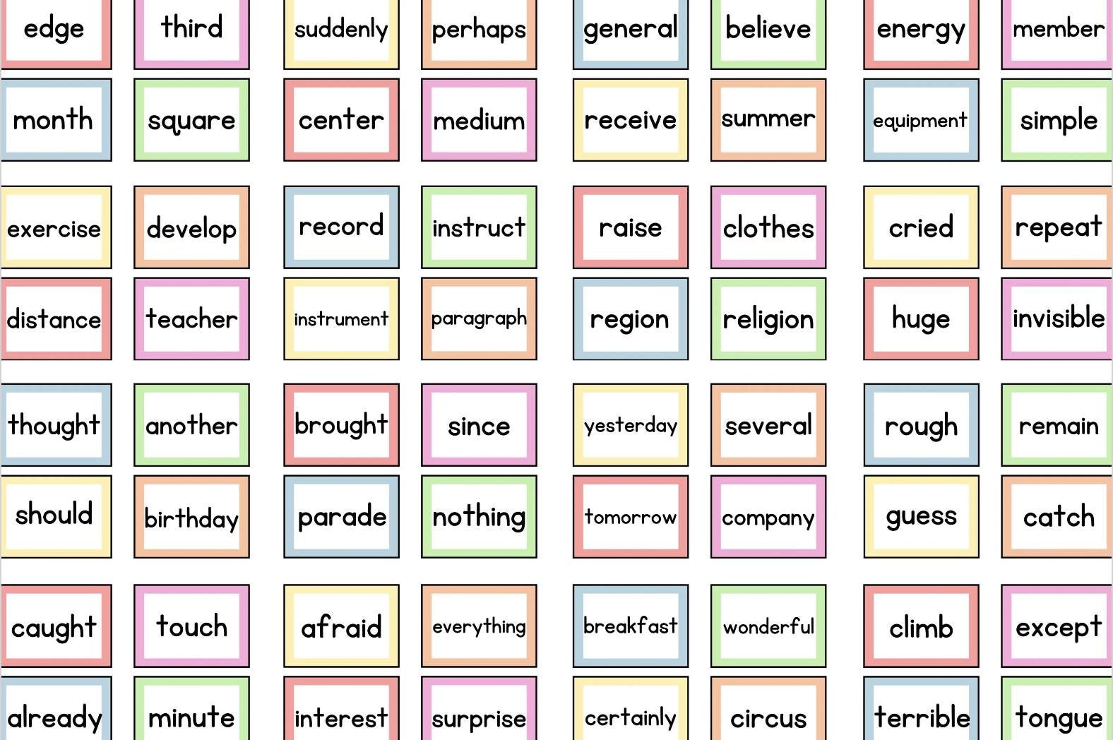 300 4th Grade Sight Word Flashcards | Fourth Grade Vocab | Reading ...