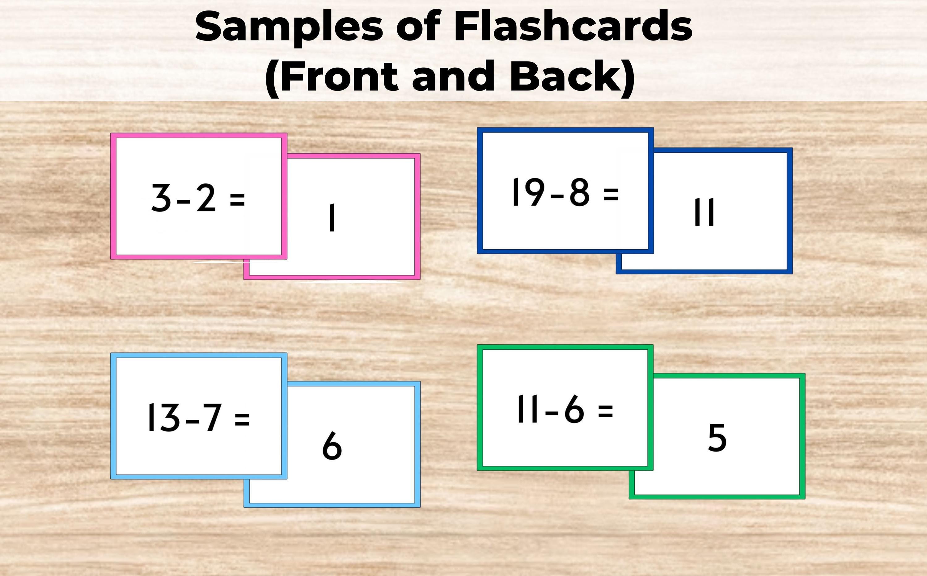 150+ Subtraction Flashcards | 1st Grade Math | 2nd Grade Math ...
