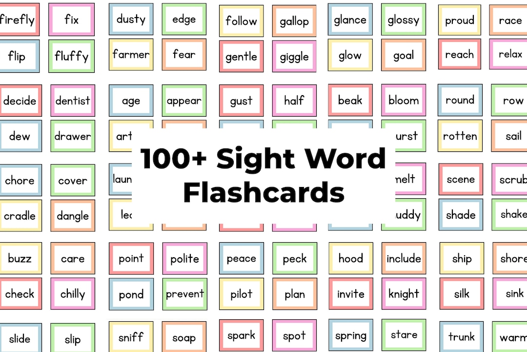 100+ 2nd Grade Sight Word Flashcards | Second Grade Vocab | Second ...
