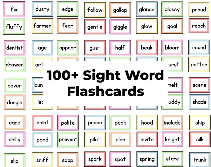 100+ 2nd Grade Sight Word Flashcards | Second Grade Vocab | Second ...