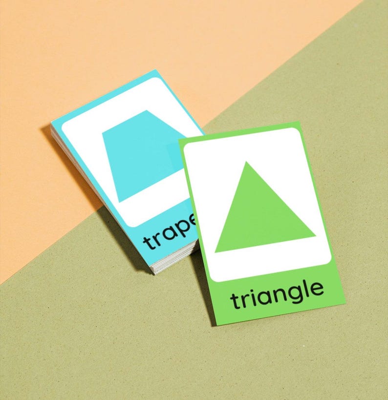 Learning Shapes Sight Word Flashcards Pre-k, Kindergarten Summer ...