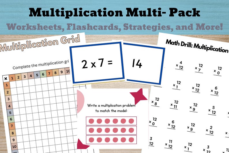 Multiplication Practice Pack for 1st-4th Graders Multiplication ...