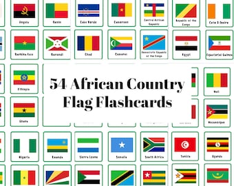 African Country Map Flashcards: Geography Learning (digital Download ...