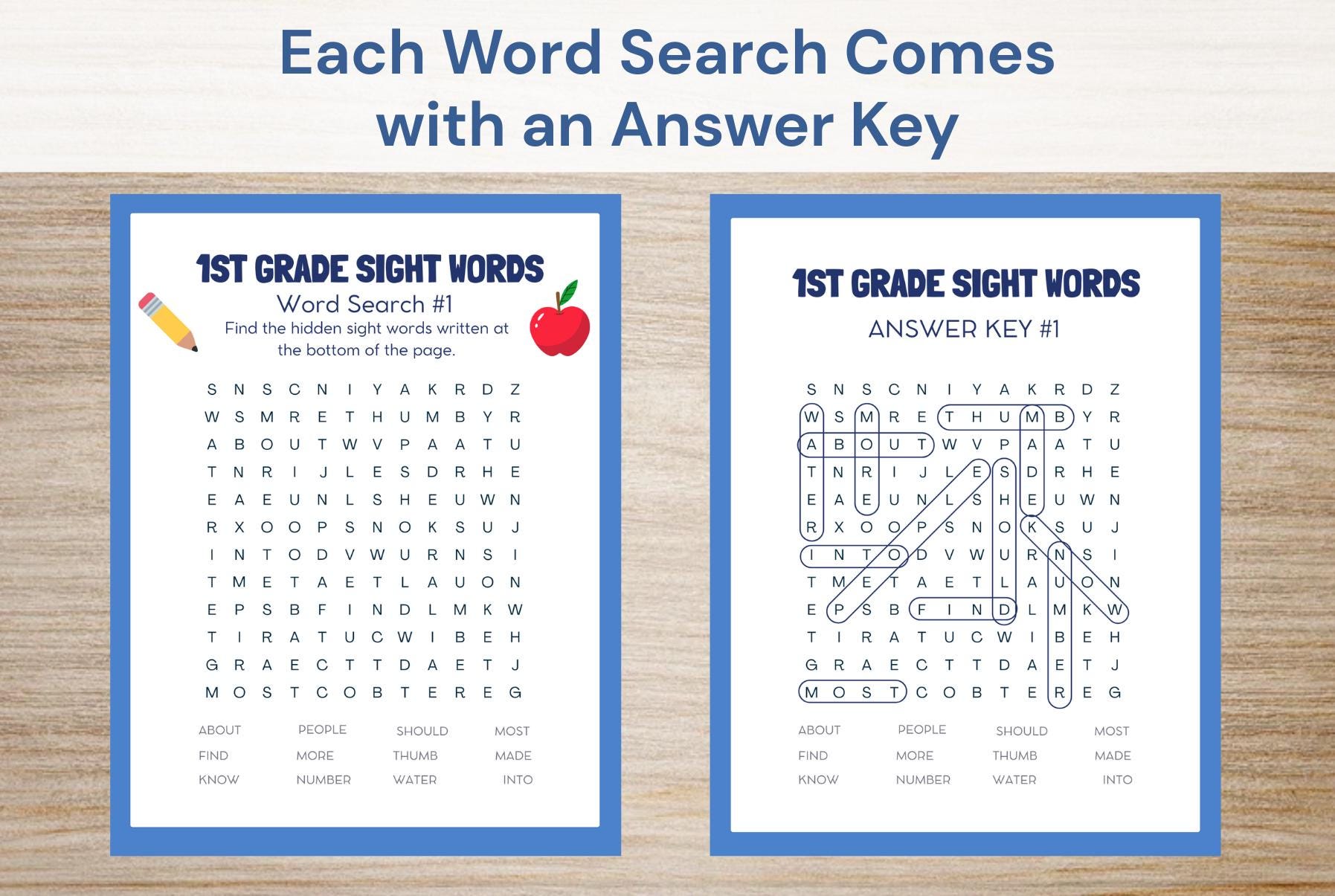 1st Grade Sight Words Word Search Worksheets | Word Searches for Early ...