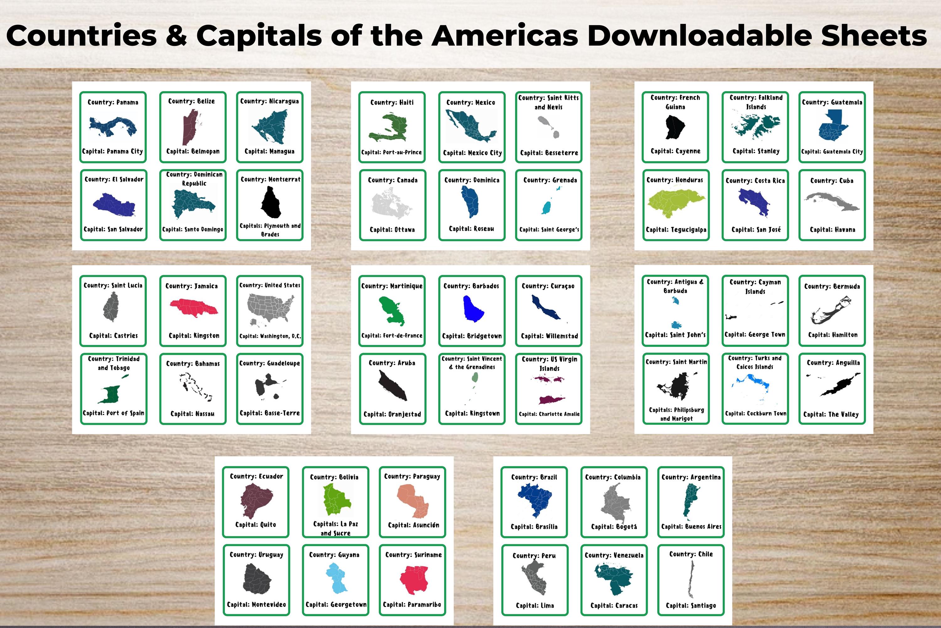 World Capitals Flashcards | Countries and Capitals Flash Cards ...