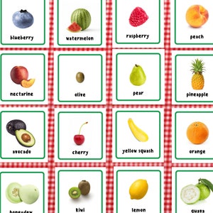 Fruits and Veggies Sight Word Flashcards Pre-k, Kindergarten Summer ...