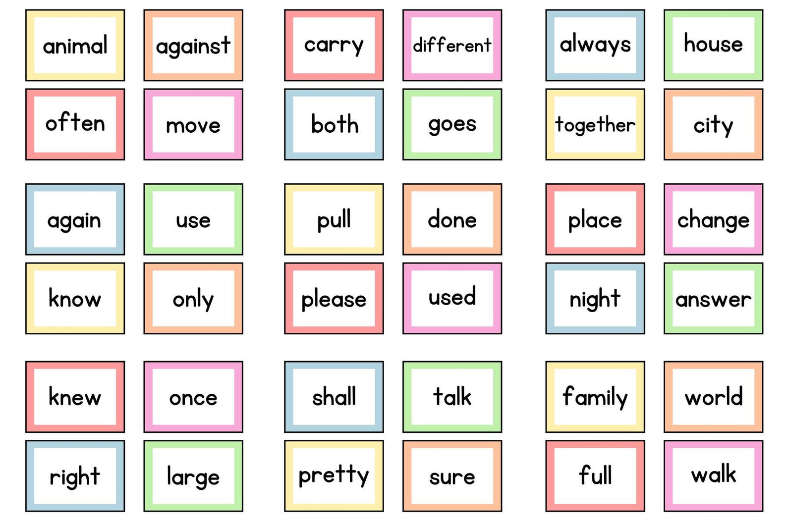 Grade 2 Fundations Trick Sight Words | Second Grade Sight Words ...