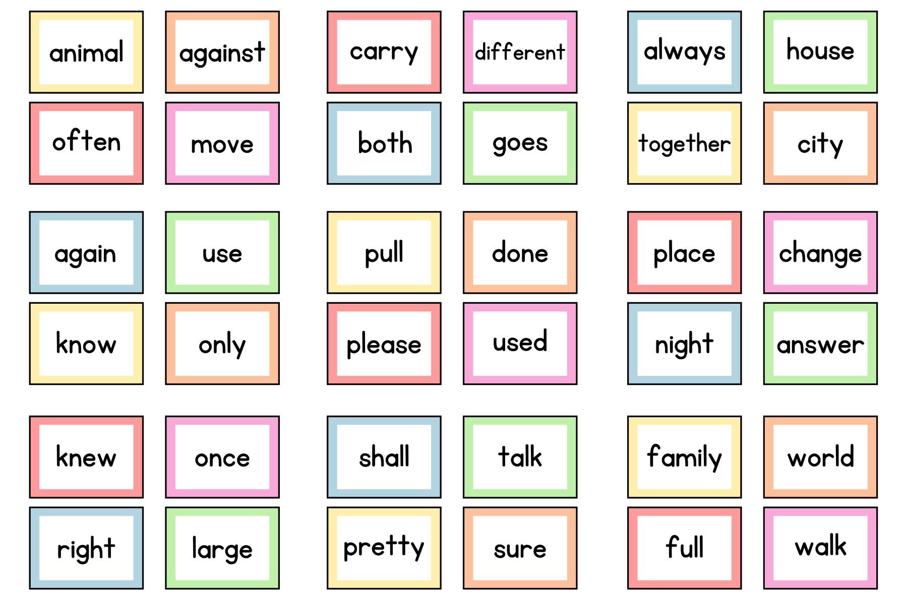 Grade 2 Fundations Trick Sight Words | Second Grade Sight Words ...