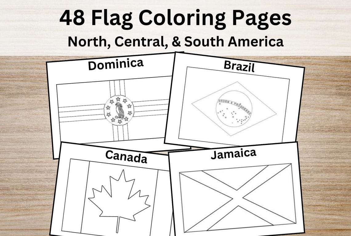 Flags of North, Central, and South America Coloring Pages | Coloring ...