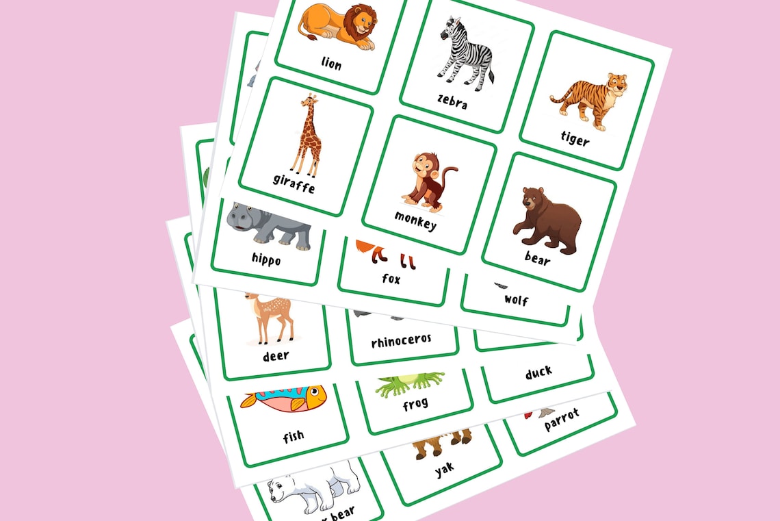 Zoo Animals Sight Word Flashcards | Kindergarten, Elementary School ...
