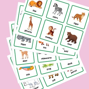 Zoo Animals Sight Word Flashcards | Kindergarten, Elementary School ...