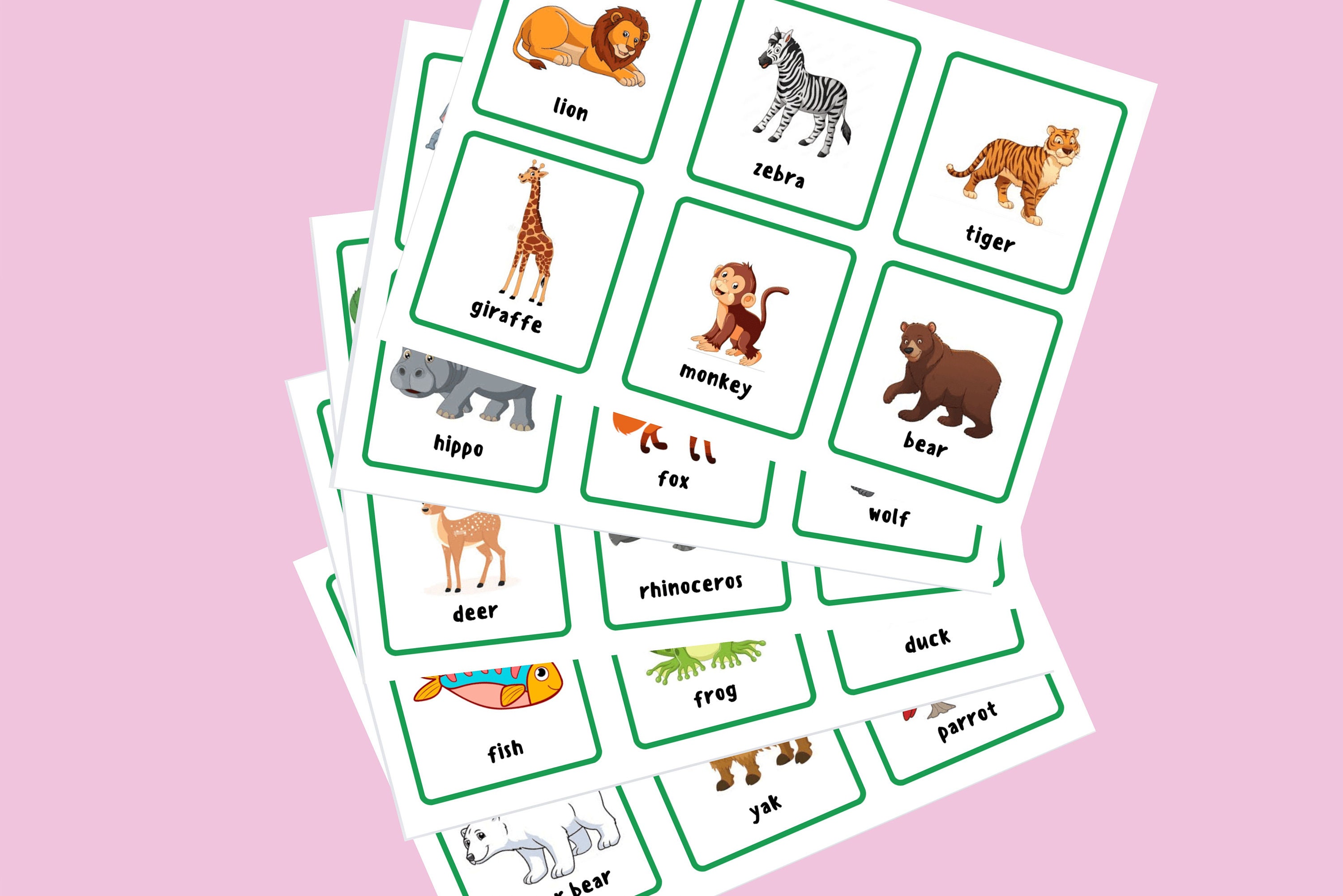 Zoo Animals Sight Word Flashcards | Kindergarten, Elementary School ...