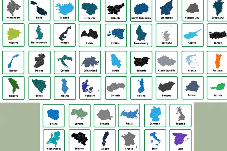 European Country Vector Map Flashcards | Geography | Learn the European ...