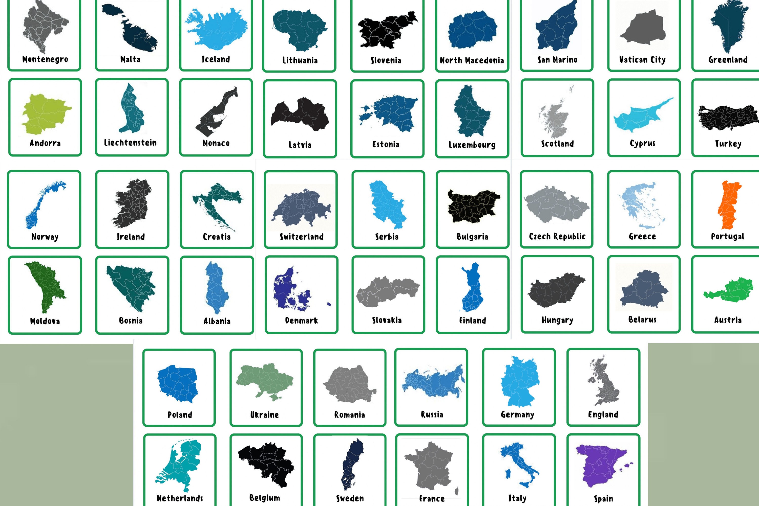 European Country Vector Map Flashcards | Geography | Learn the European ...