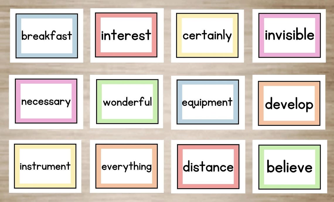 300 4th Grade Sight Word Flashcards | Fourth Grade Vocab | Reading ...