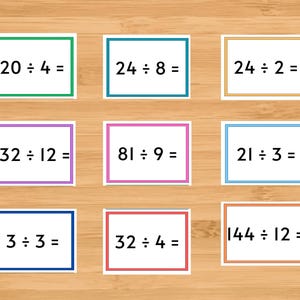 140+ Division Flashcards | 2nd, 3rd, and 4th Grade Division | Colorful ...