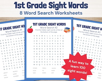 1st Grade Sight Words Word Search Worksheets | Word Searches for Early ...