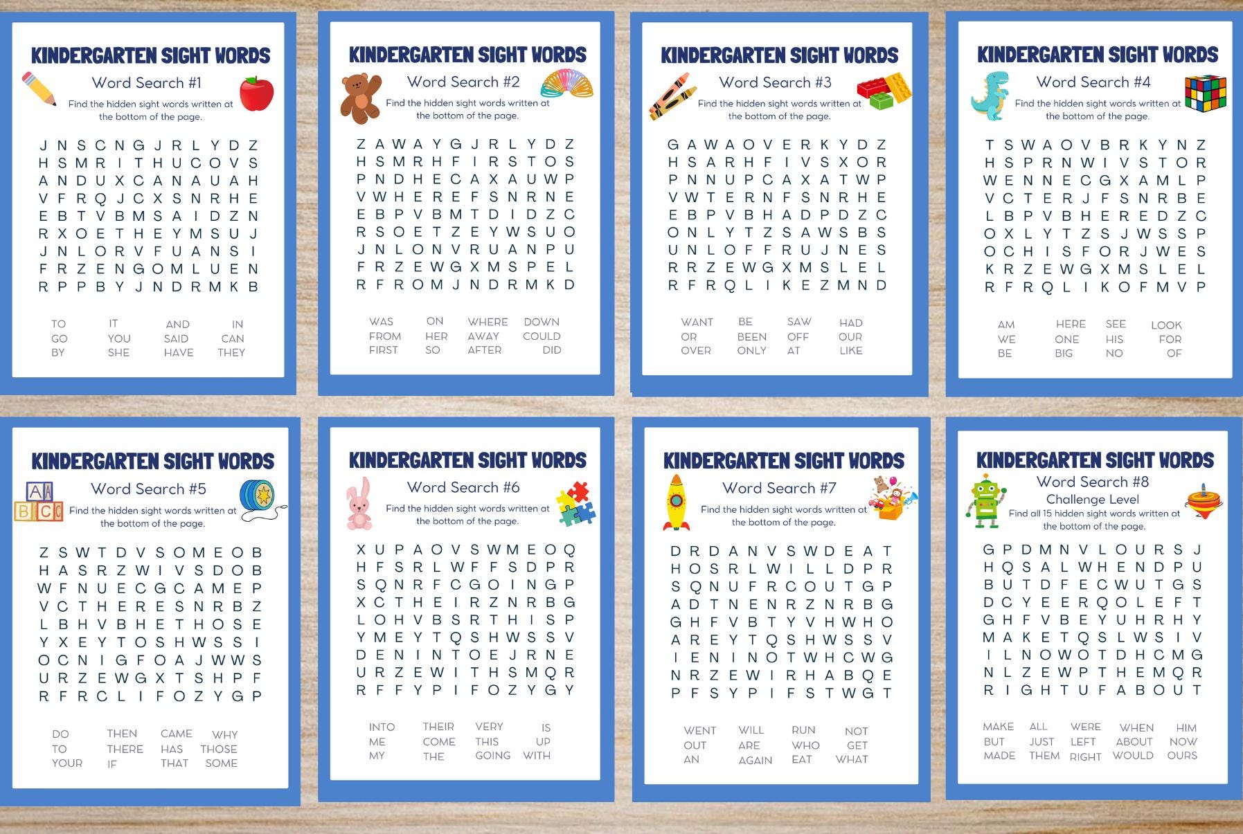 Kindergarten Sight Words-word Search Worksheets | Word Searches for ...