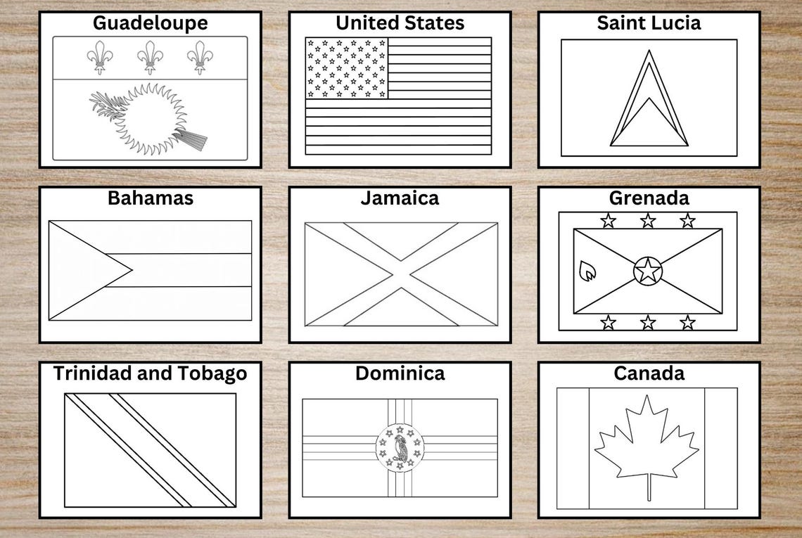 Flags of North, Central, and South America Coloring Pages | Coloring ...