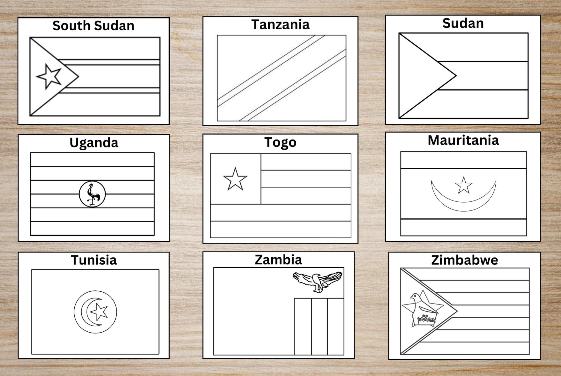 Dibujos Para Colorear De La Bandera Africana