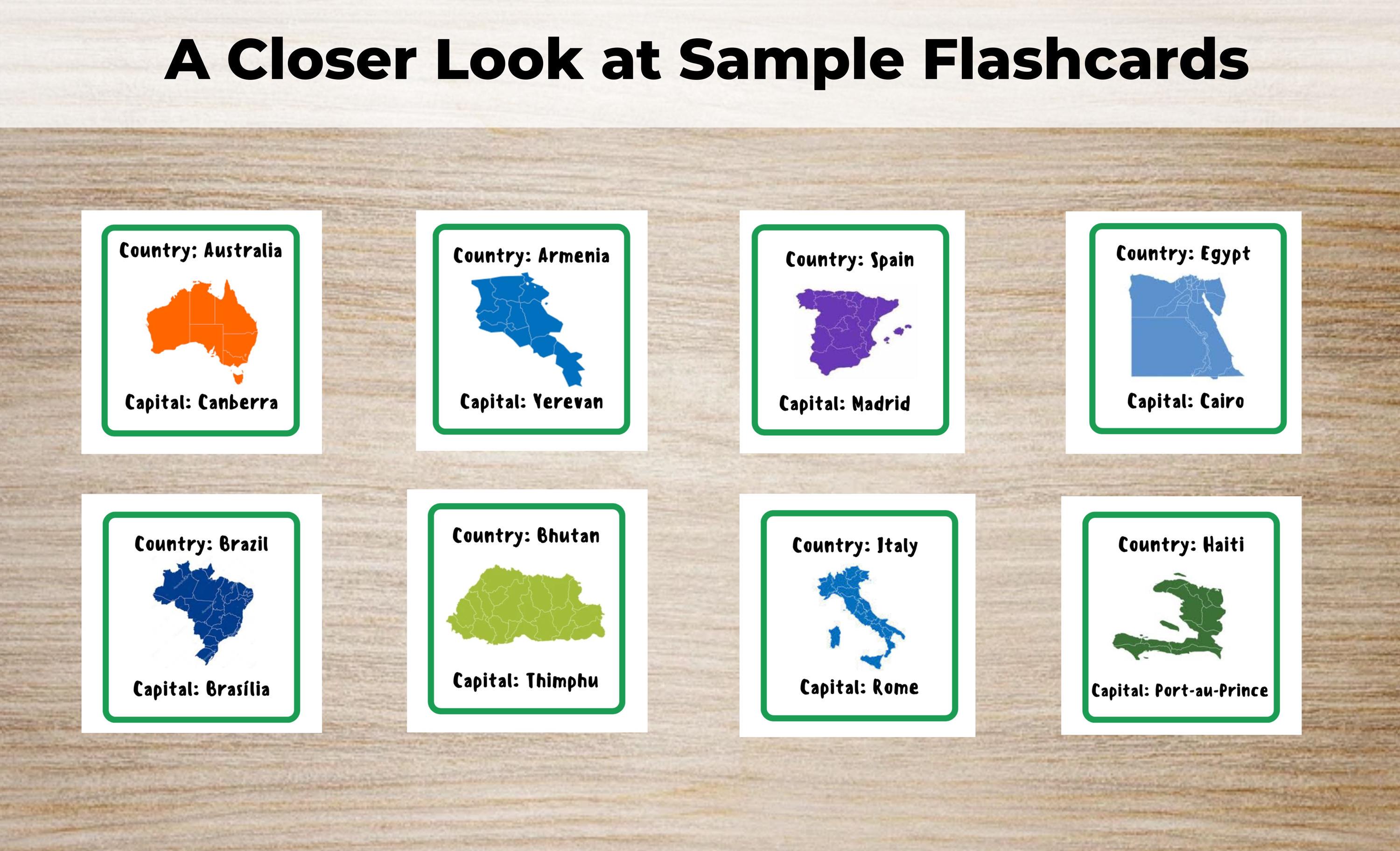 World Capitals Flashcards | Countries and Capitals Flash Cards ...