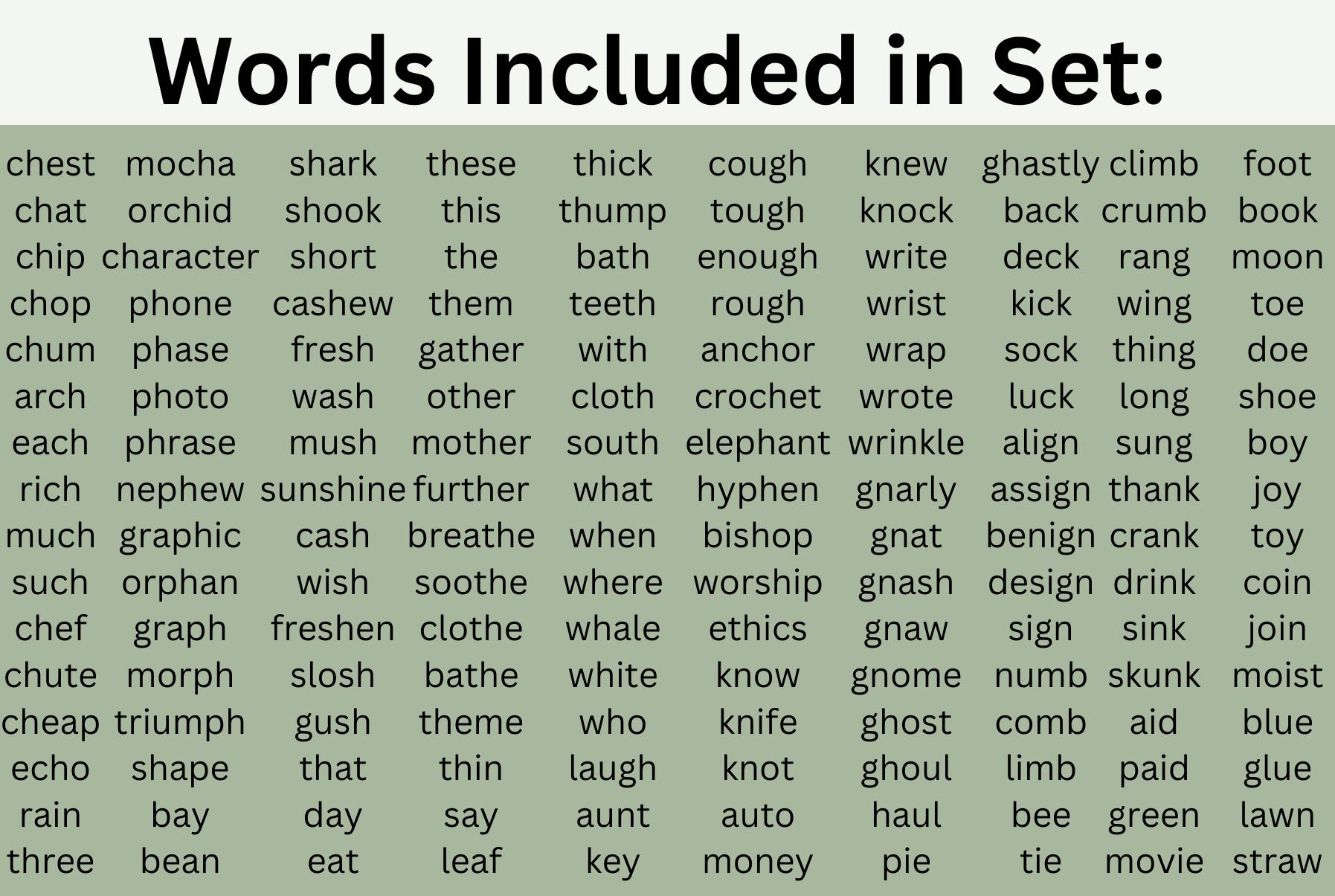 Digraph Sight Words for Grades K-6 | Speech Therapy Flashcards ...